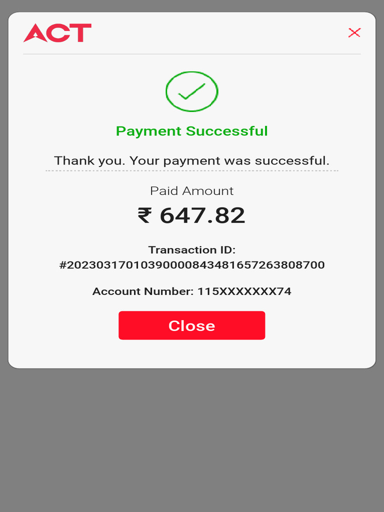 Thank You. Your Payment Was Successful | PDF