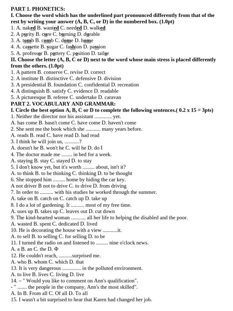 Phonetics and Grammar Practice Exercises | PDF | Linguistics