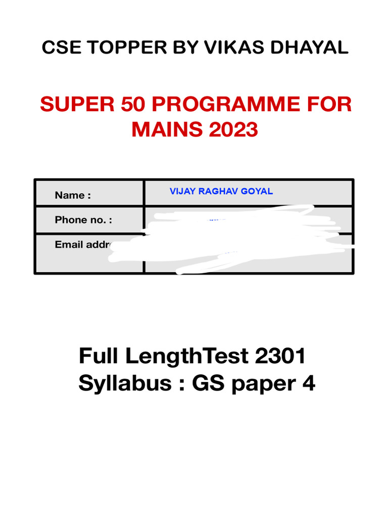 Super 50 MIG Test 2301 - Submission | PDF | Compassion | Justice