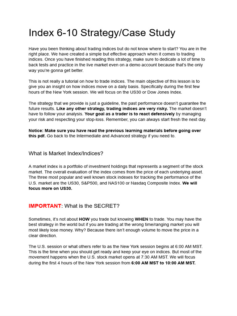 Module #5 Index 6-10 Strategy Case Study | PDF