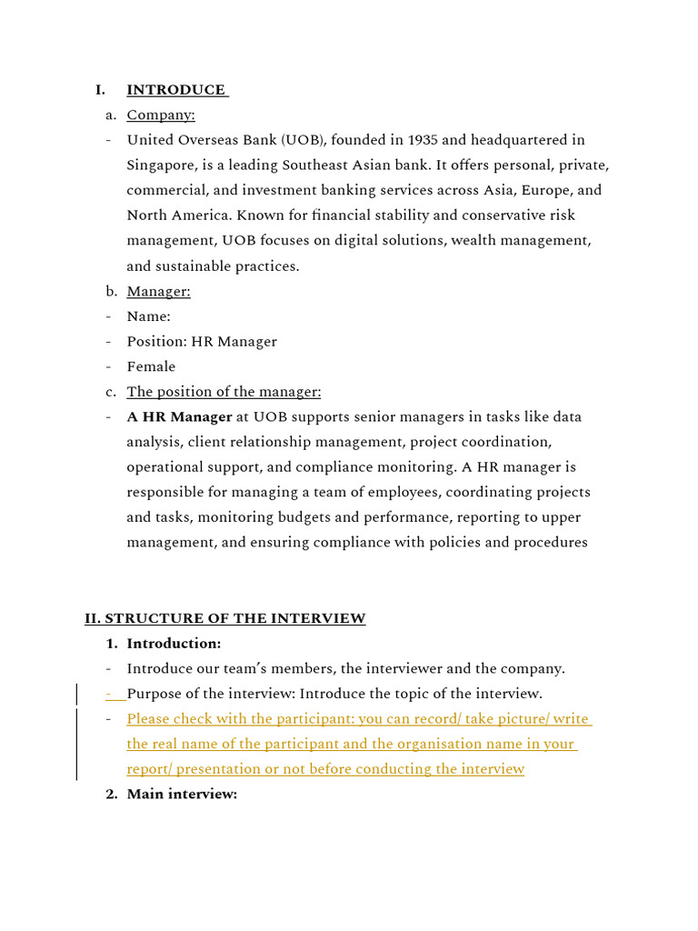 (Dh50asef01 - PM - G2) Interview Outline | PDF | Economies | Business