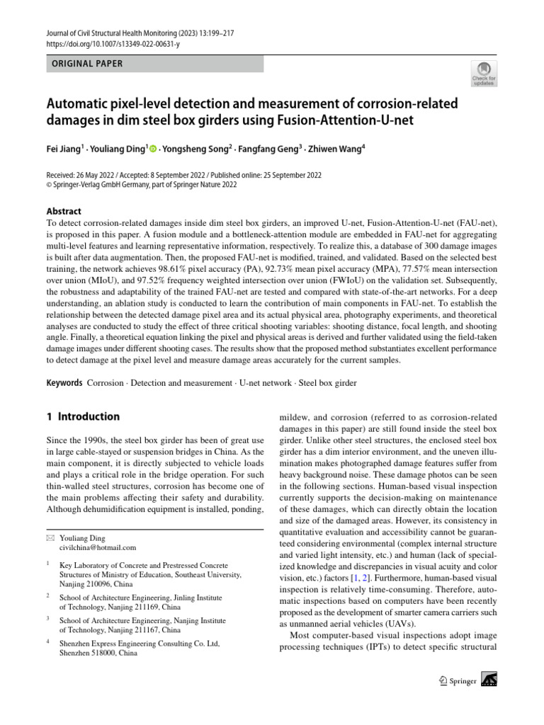 Automatic Pixel Level Detection and Measurement of Corrosion Related Damages in Dim Steel Box ...