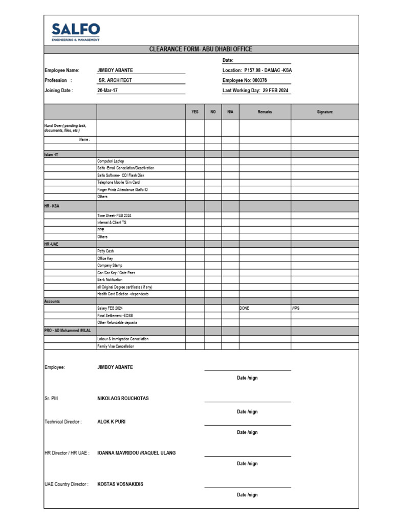 CLEARANCE FORM-JIMBOY | PDF | Computing