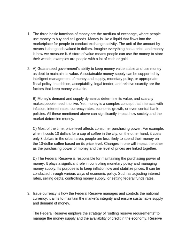 Money and Banking Assignment | PDF | Money | Federal Reserve