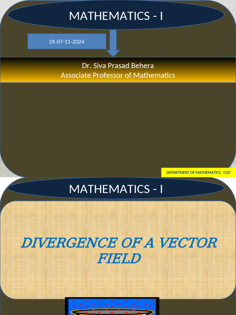 Divergence 07 11 2024 | PDF | Divergence | Mathematical Objects