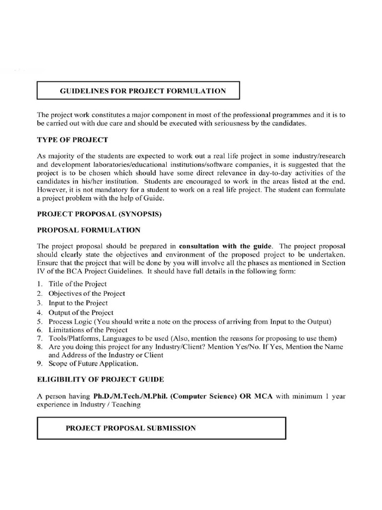 Minor - Project Guidelines (BCA5) | PDF