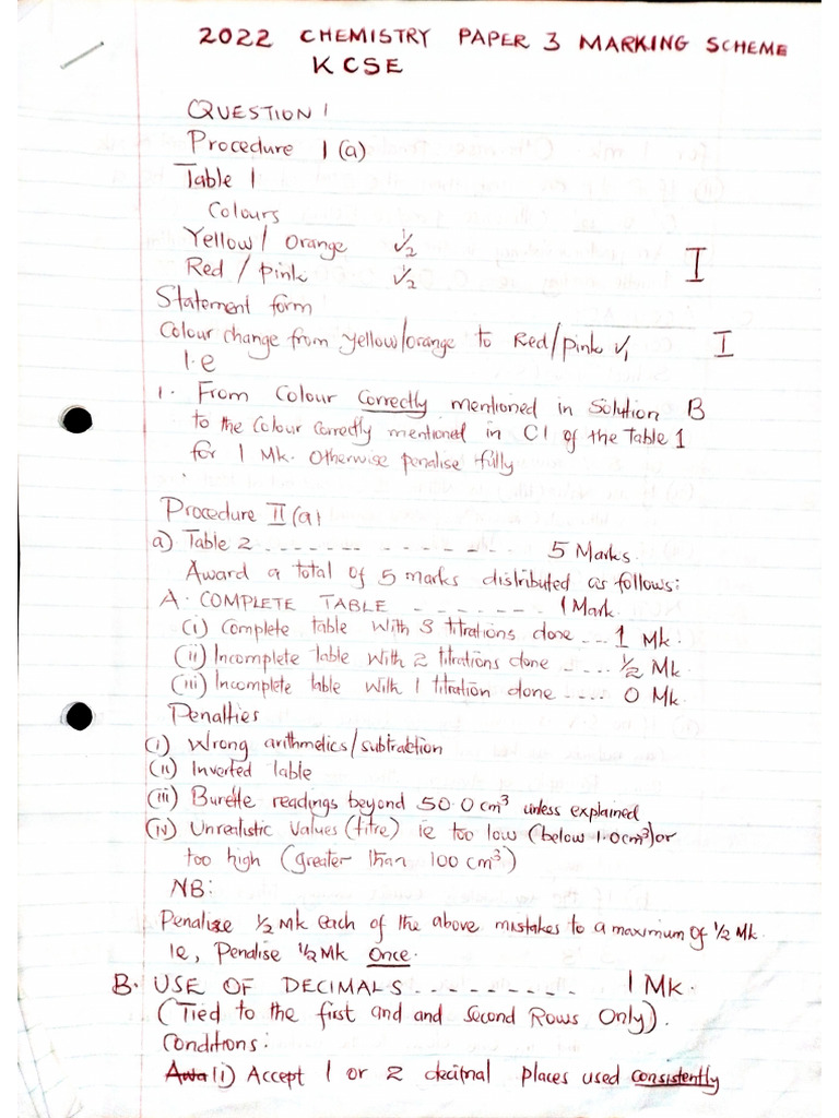 Chemistry P3 MS | PDF