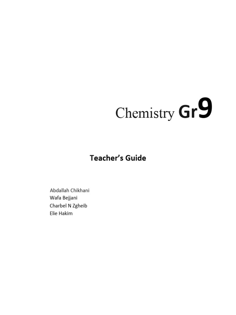 Teacher's Guide Chemistry 9 | PDF | Ion | Atoms