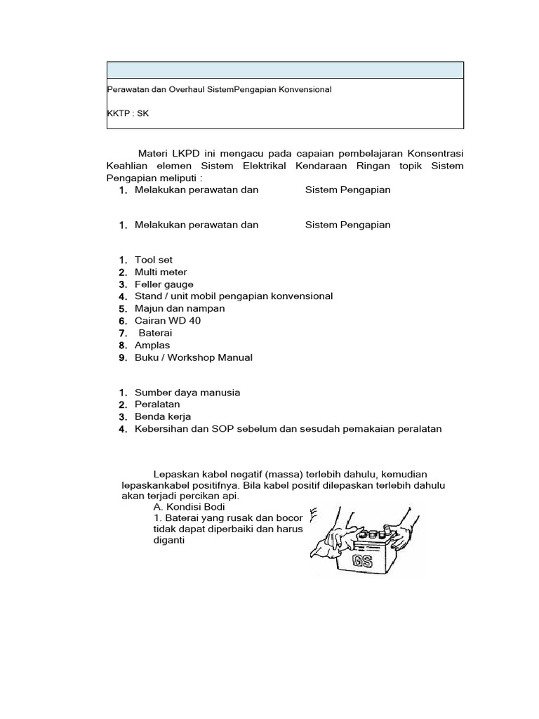 Jobsheet Sistem Pengapian Konvensional | PDF