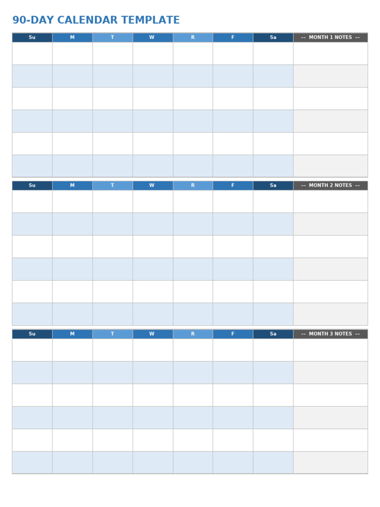 90-Day Planner Template | PDF