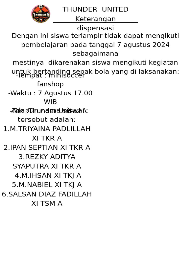Contoh Surat Dispen | PDF