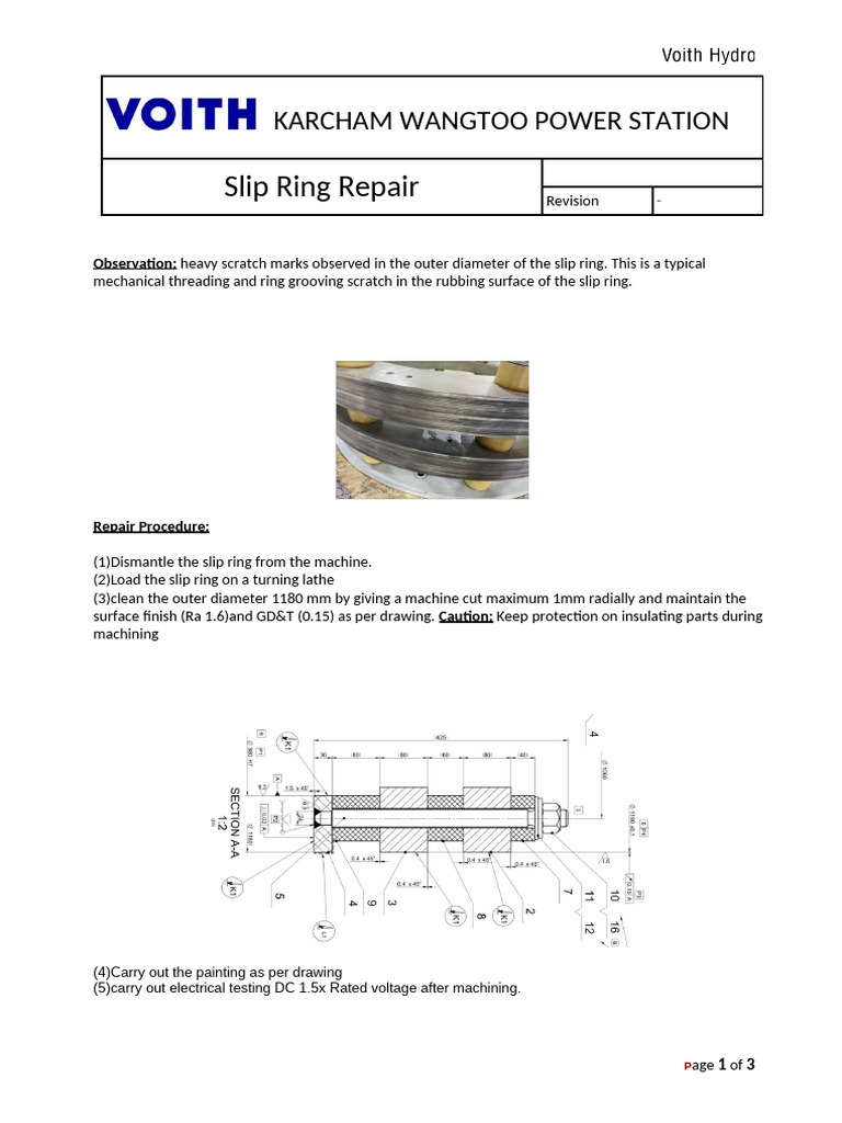 Slip Ring Repair Procedure Guide | PDF