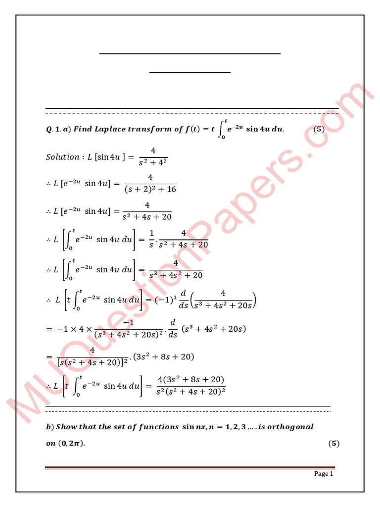 M3 CBCGS May 19 Question Paper Solutions | PDF