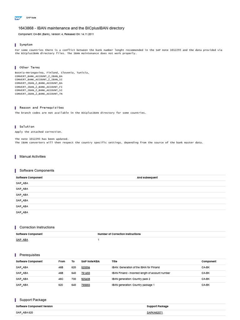 IBAN Maintenance and BIC Directory Issues | PDF | Information ...