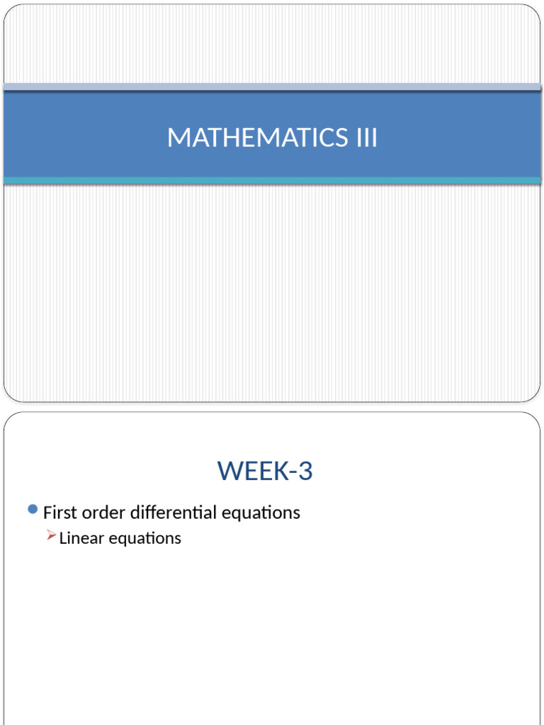 MATHEMATICS III-Week 3-Linear Equations | PDF | Teaching Methods & Materials