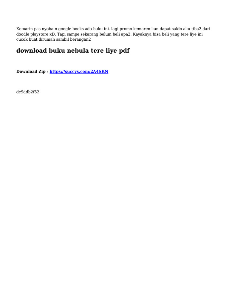 Buku Nebula Tere Liye PDF | PDF