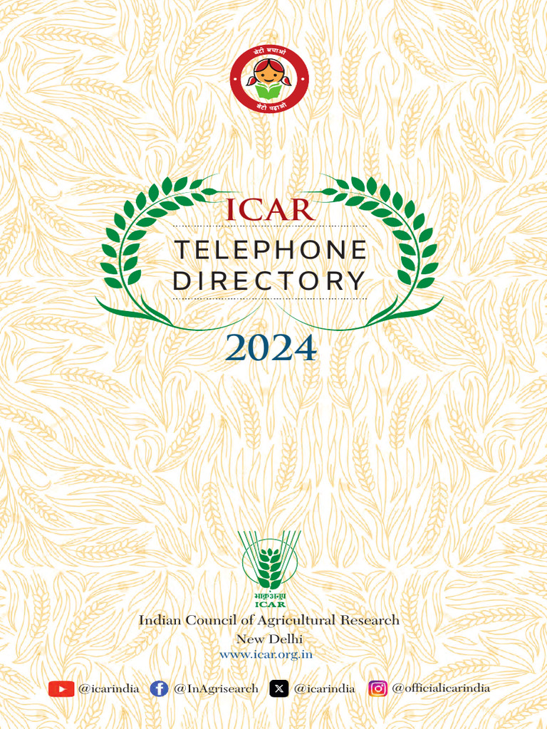 ICAR Telephone Directory 2024 | PDF | Agriculture