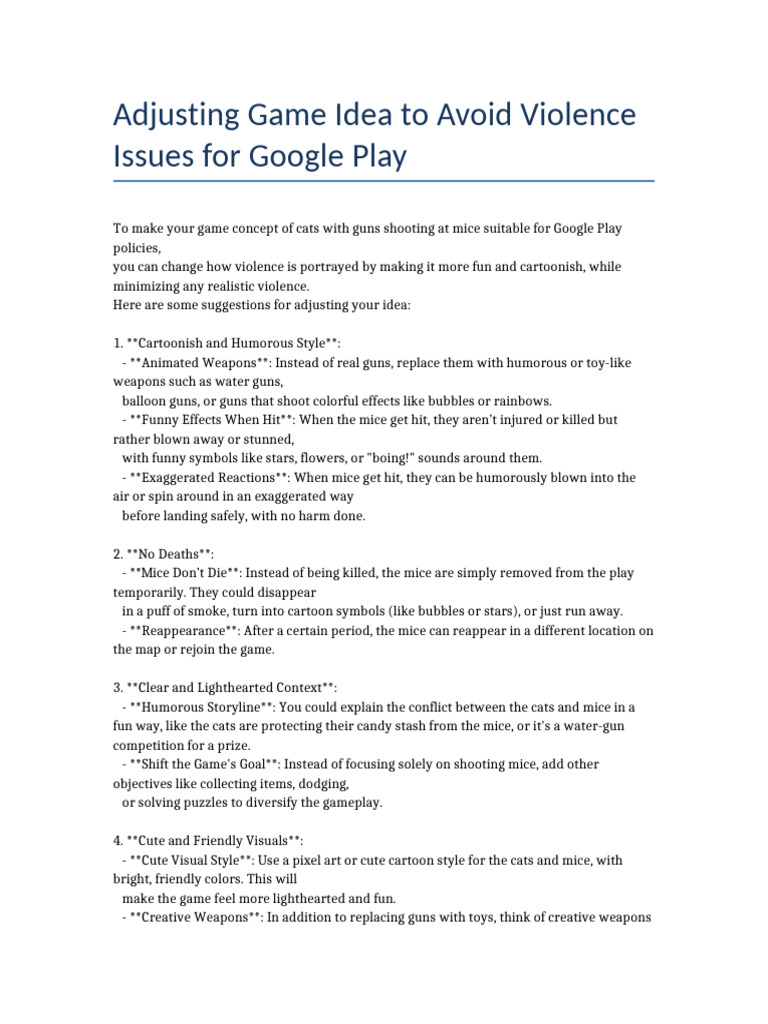 Adjusting Game Ideas for Google Play | PDF | Games & Activities