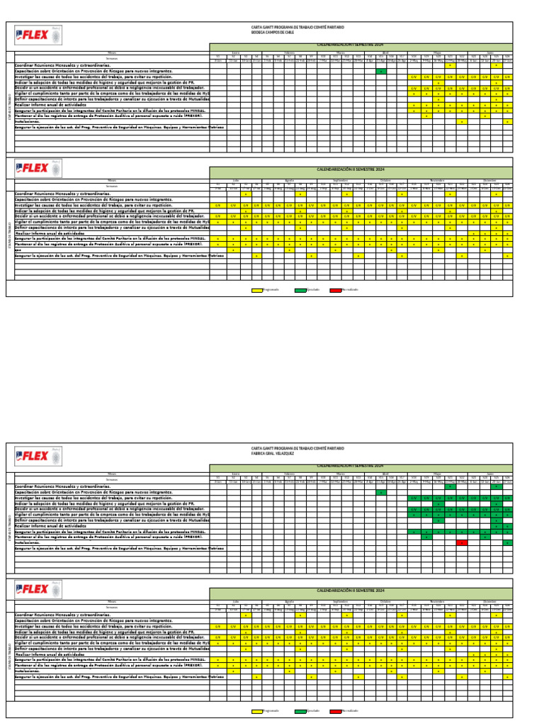 Carta-Gantt-2024 Programa - Trabajo - Comite | PDF | La seguridad | Seguridad y salud ocupacional