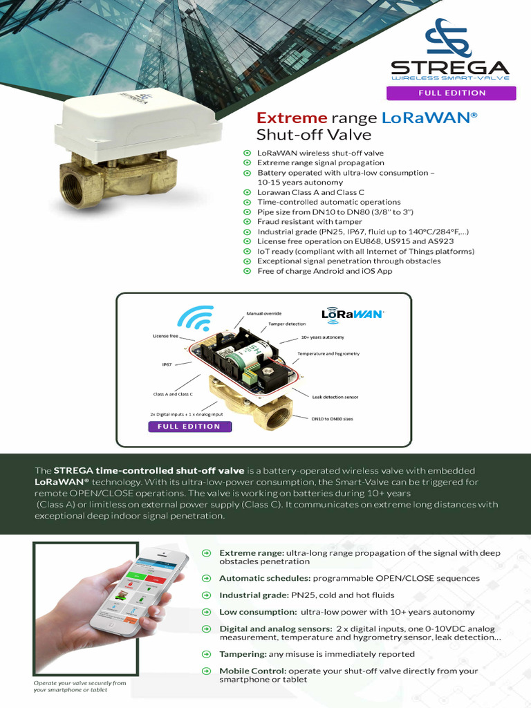 Datasheet Smartvalve 2019 UK | PDF | Valve | Wireless