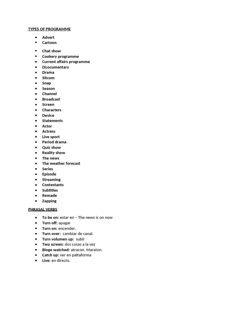 Types of Programme | PDF