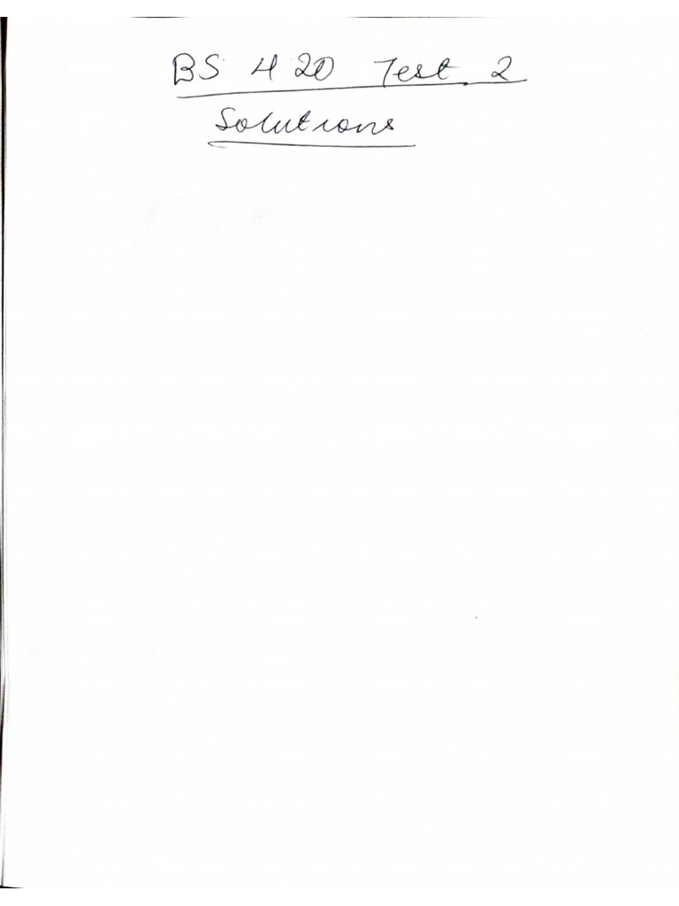 BS 42O Test 2 Solutions | PDF