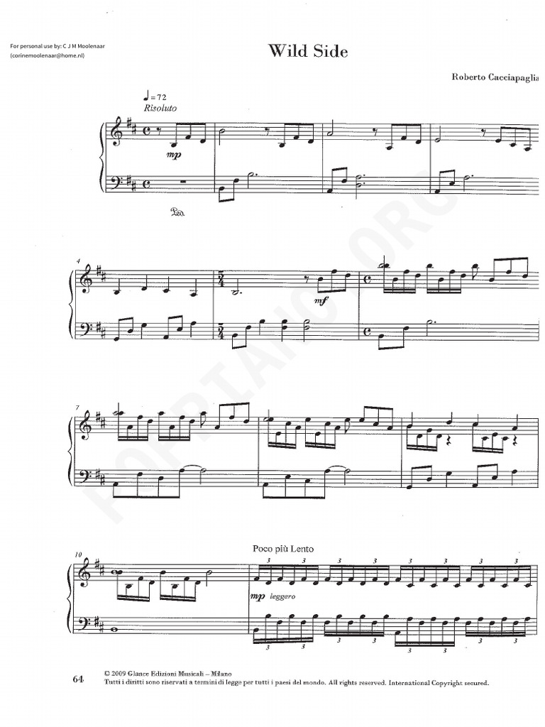 Cacciapaglia Wild Side | PDF