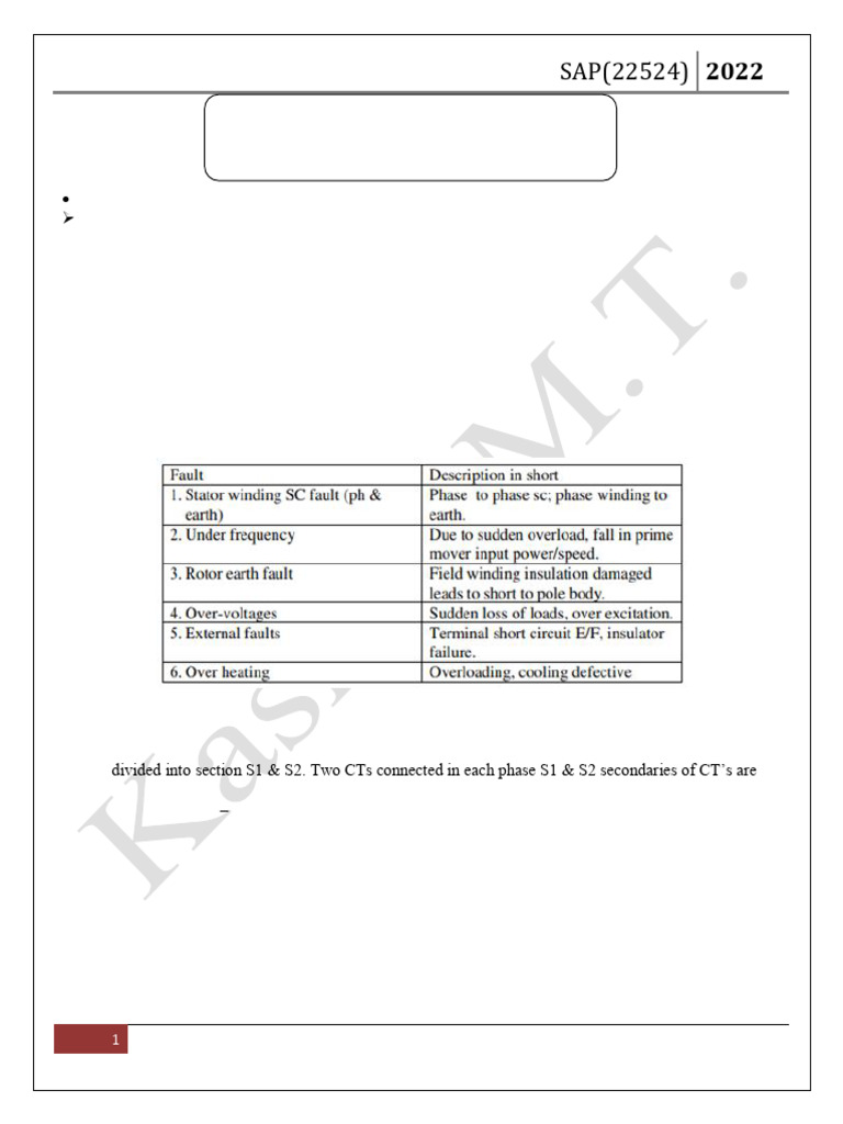 UNIT 4 Protection of Alternator and Transformer | PDF | Transformer | Relay