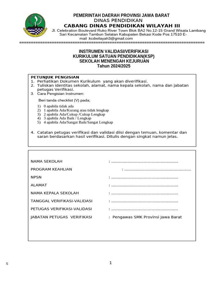 Instrumen Verifikasi KSP | PDF | Karier & Perkembangan