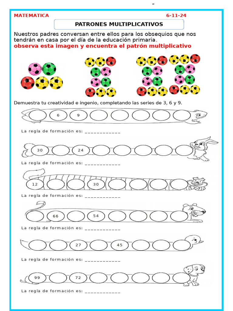 3B Ficha Mate Patrones Multiplicativos | PDF