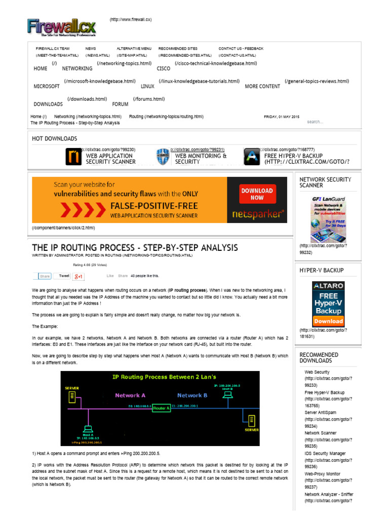 The IP Routing Process - Step-by-Step Analysis | PDF | Computer Network ...