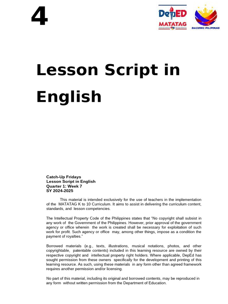 CUF-LS in Eng-G4-W7 | PDF | Reading Comprehension