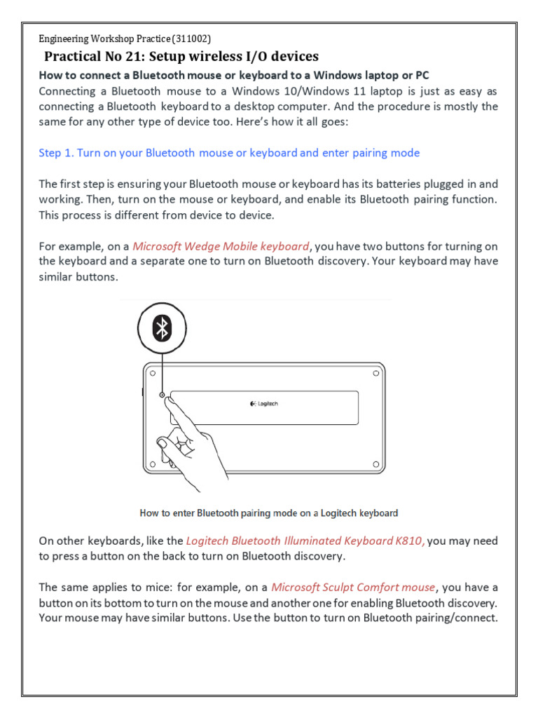 Wpc Practical 17 | PDF | Computer Keyboard | Bluetooth