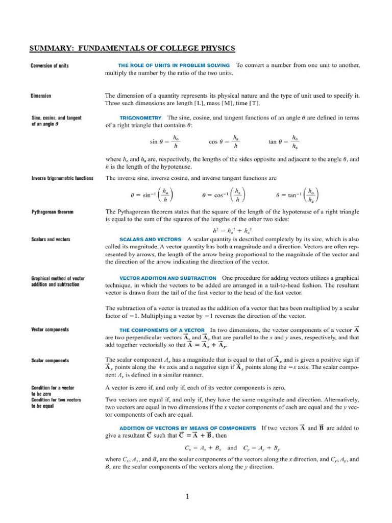 College Physics Basics Guide | PDF | Force | Velocity