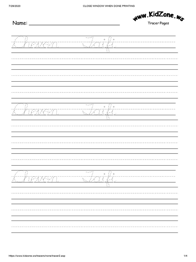 Kids' Printable Tracing Pages | PDF