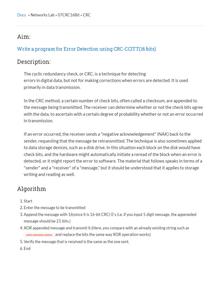 CRC - FSMK VTU CS Department Lab Manual For C Programming CN - 5 | PDF ...