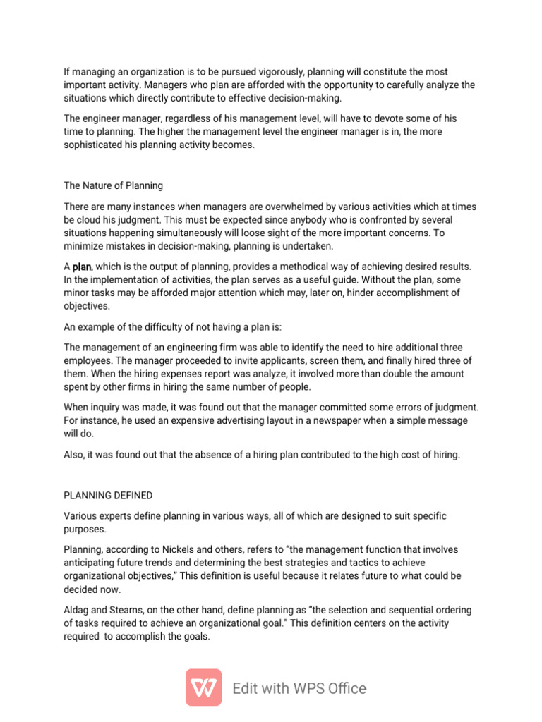 Engineering Management Process | PDF | Goal | Strategic Planning