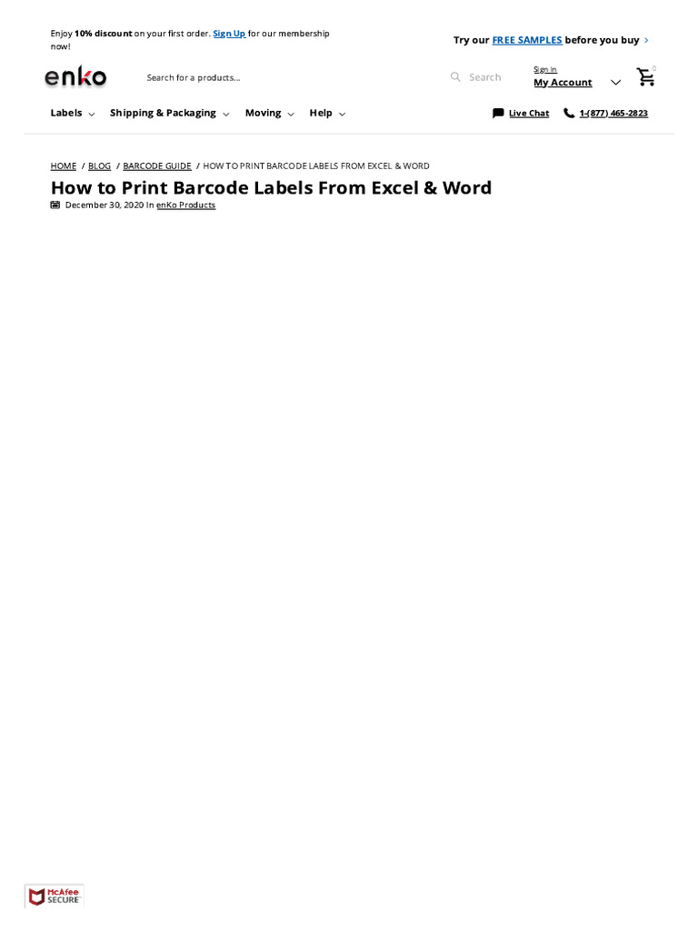 How To Print Barcode Labels From Excel & Word - EnKo Products | PDF | Barcode | Qr Code