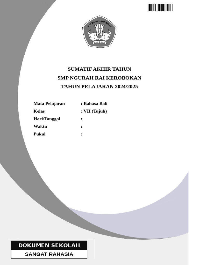 Template Kop Sumatif Akhir Semester | PDF