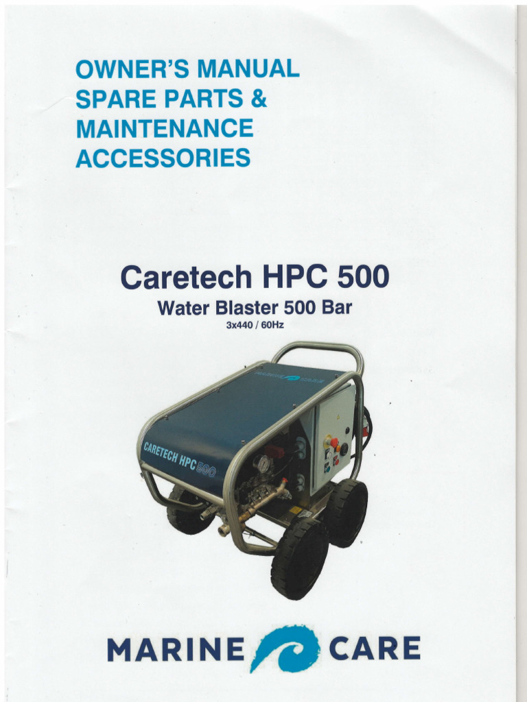 Caretech HPC 500 Water Blaster 500 Bar Manual | PDF | Pump | Ac Power Plugs And Sockets