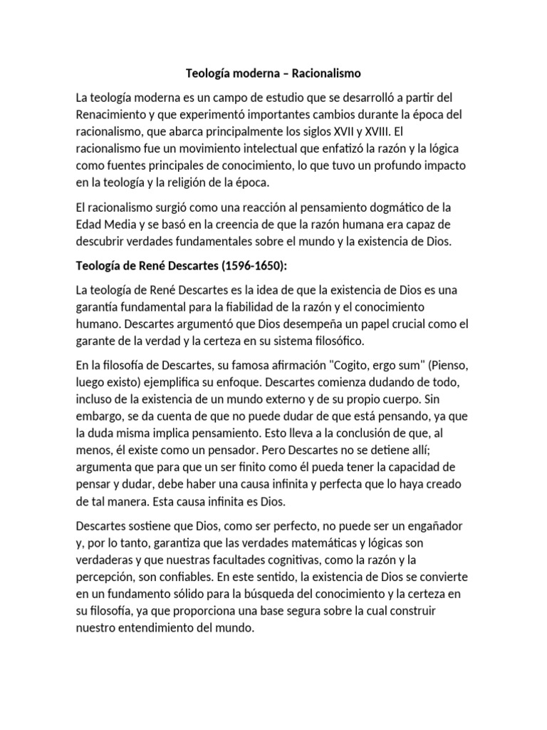 Teología moderna y racionalismo en el siglo XVII | PDF | Tolerancia ...