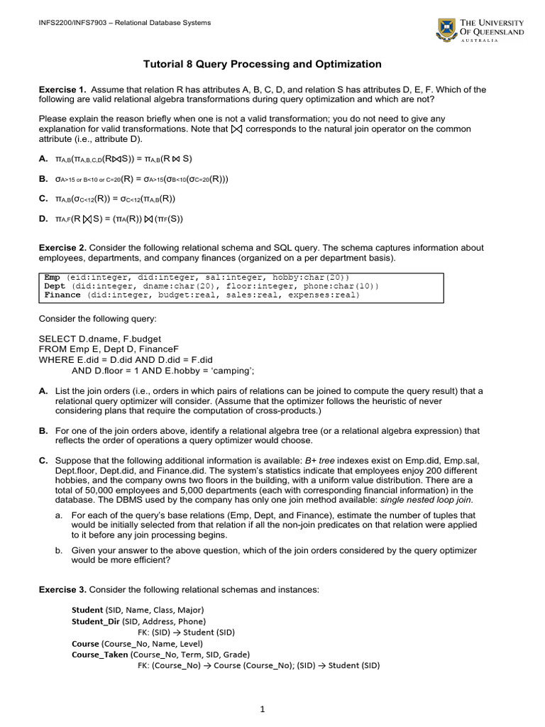 Tut8 QPO Qa | PDF | Relational Model | Data Management Software