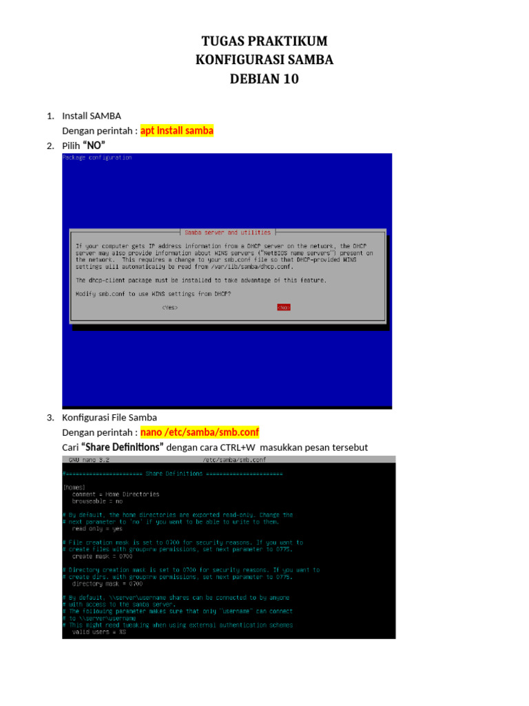 Konfigurasi Samba di Debian 10 | PDF
