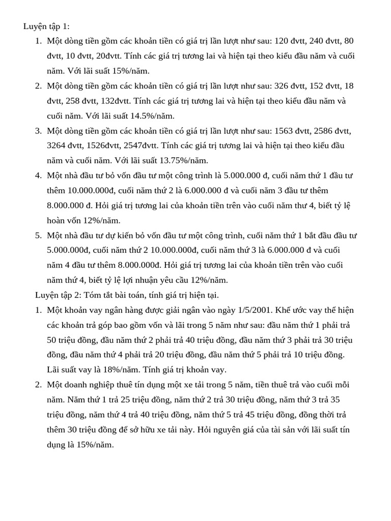 bài tập TCDN | PDF