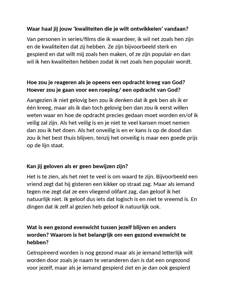 Godsdienst Vragen | PDF