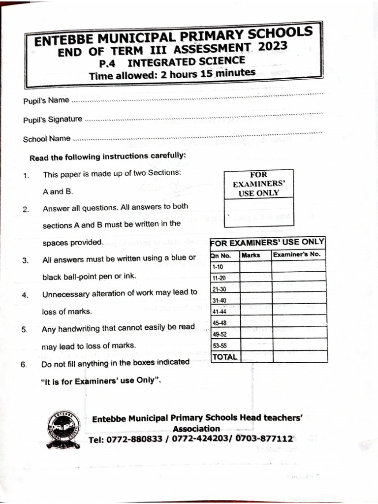 Entebbe P4 Eot 3 Scie | PDF