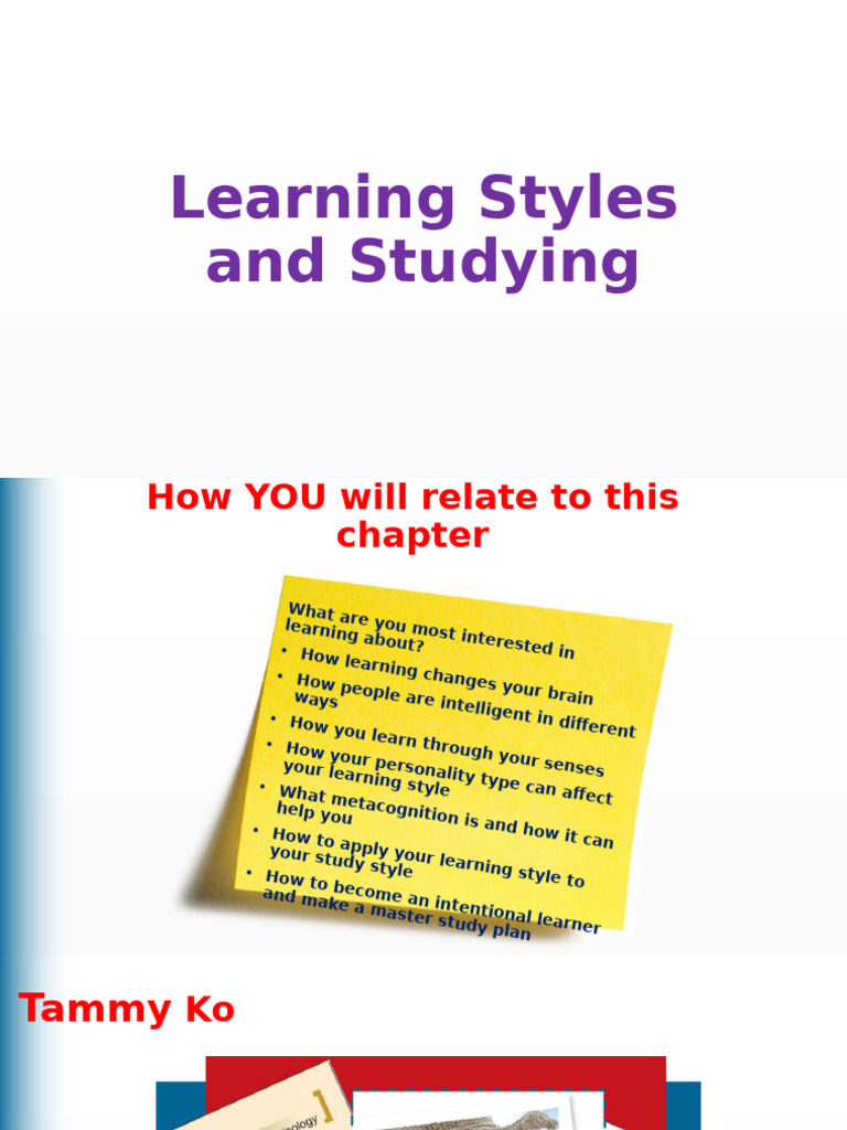 Week 3-Learning Styles and Studying | PDF | Learning Styles | Learning