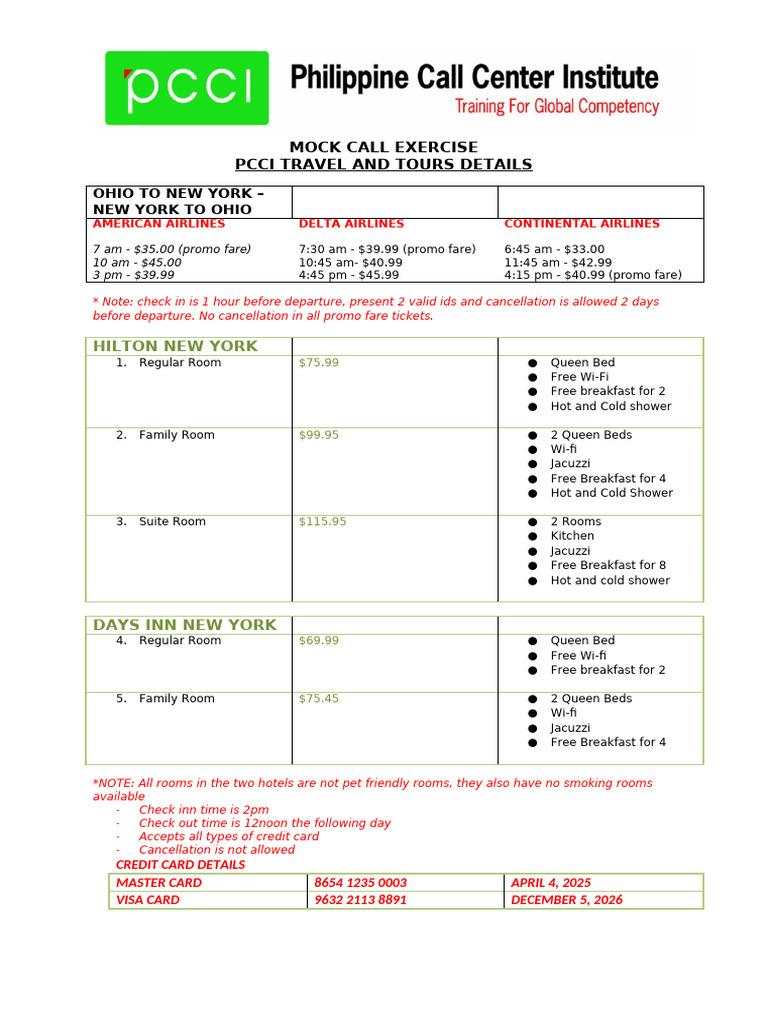 Ohio to New York Travel & Hotel Deals | PDF