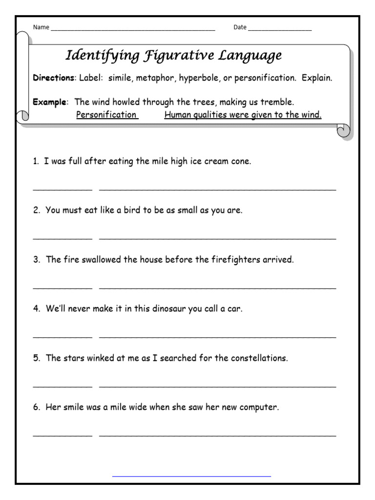 Identifying Figurative Language 1 | PDF | Language Arts & Discipline