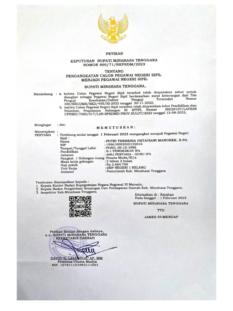 SK PNS Dan Jabatan Fungsional 1 | PDF